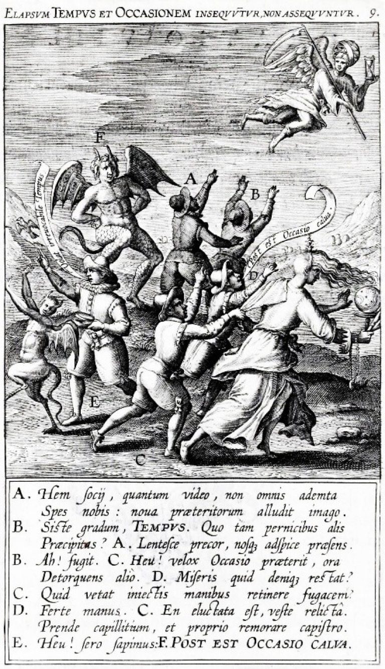 El tiempo huido y la oportunidad son perseguidos pero no alcanzados ...
